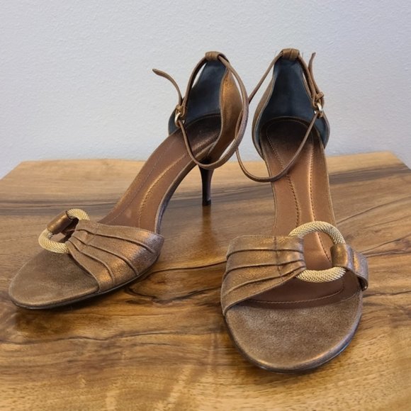 Rodo | Shoes | Rodo Bronze Ankle Strap Heeled Leather Sandals | Poshmark
